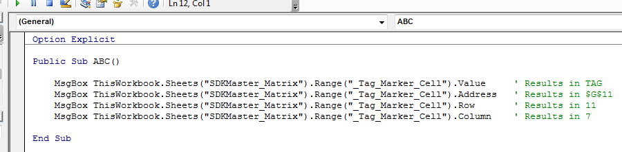 TechTalk Excel VBA Cell By Name Xybernetics